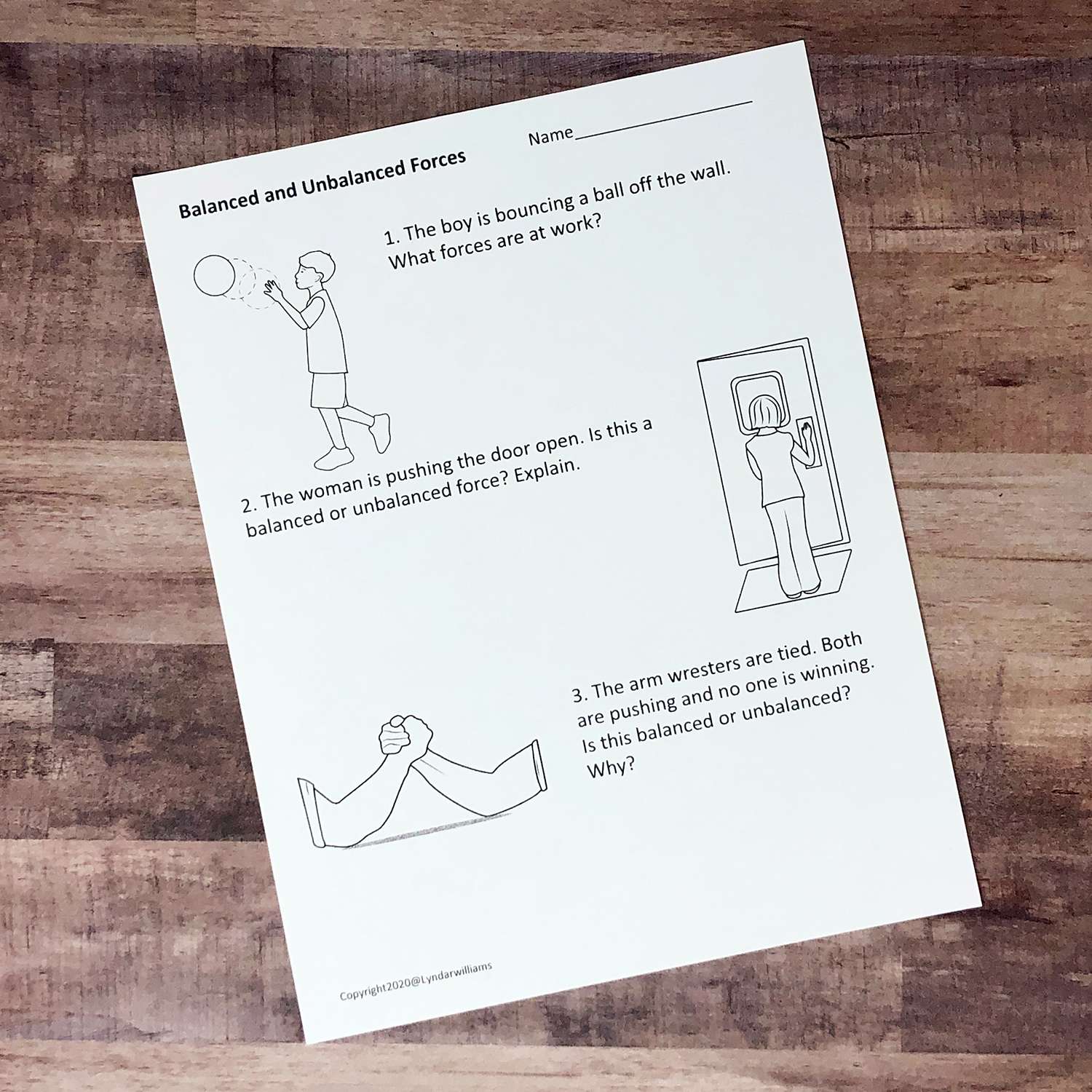 Balanced and Unbalanced Forces Third Grade Science Unit