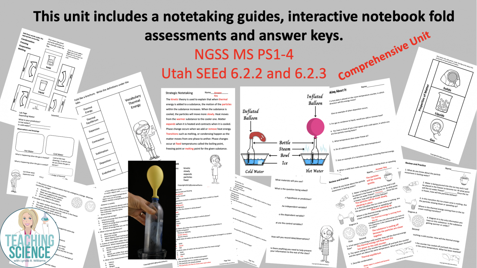 Thermal Energy and Particle Movement-NGSS-MS-PS1-4