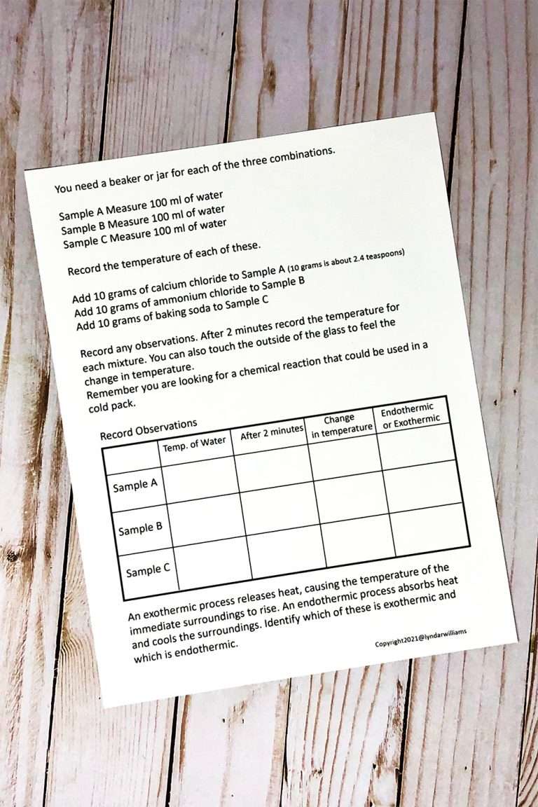 Exothermic and Endothermic Reactions - Middle School Science Unit ...