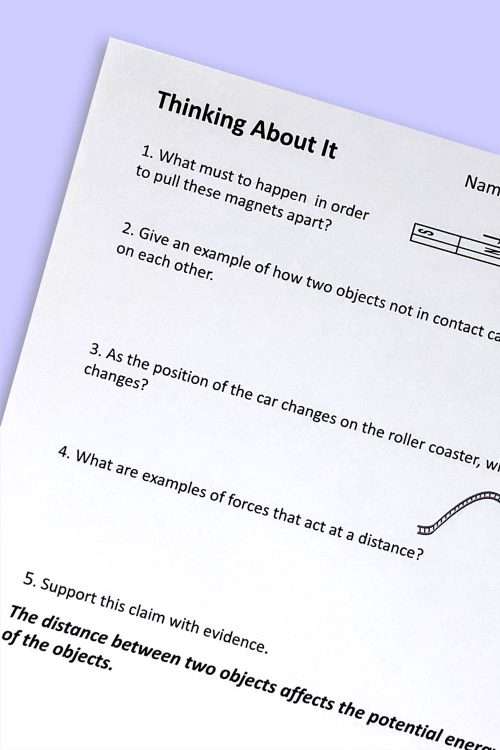 Potential energy objects interacting at a distance