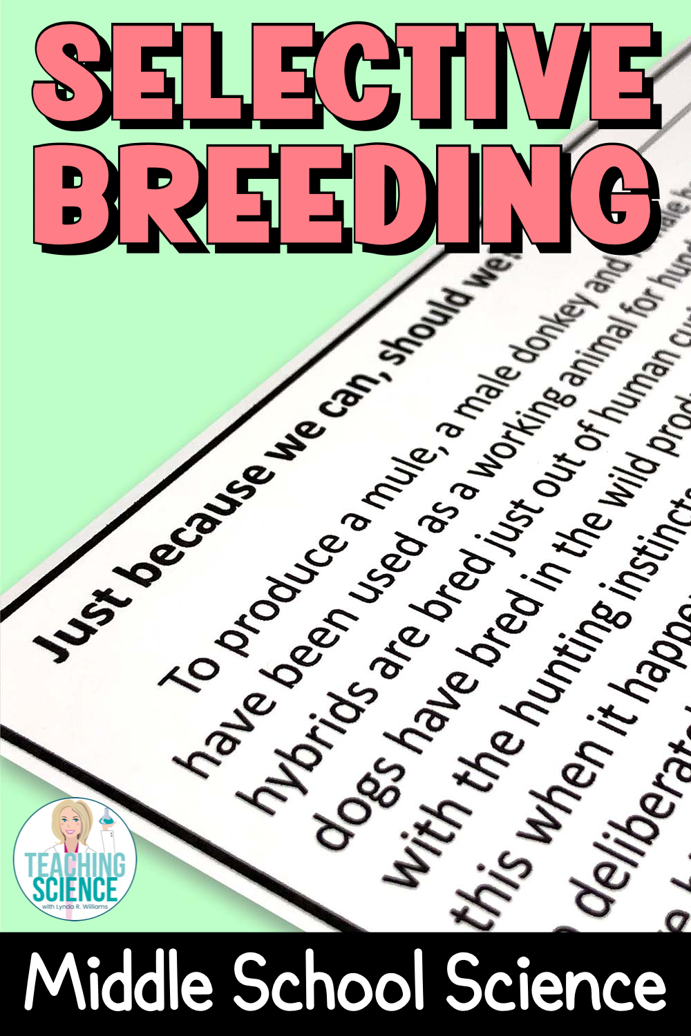 Selective Breeding and Artificial Selection for Middle School Science