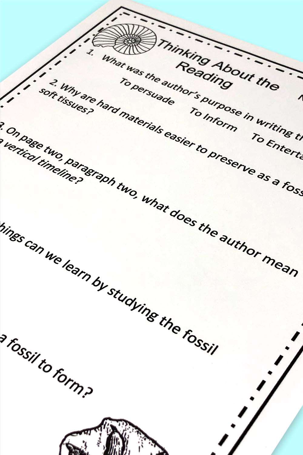 The Fossil Record Middle School Science Unit for Standard NGSS MS-LS4-1 ...