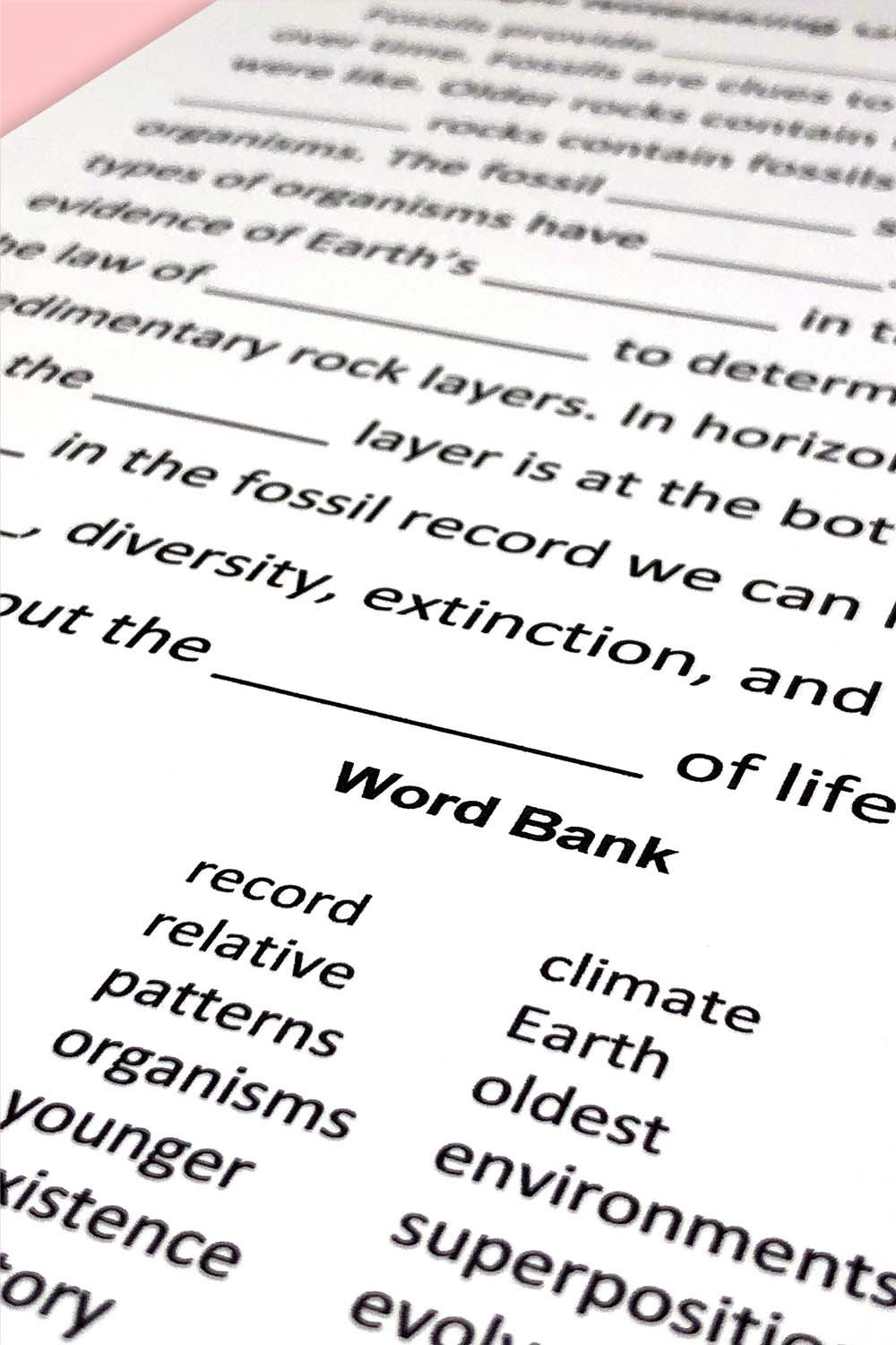 The Fossil Record Middle School Science Unit for Standard NGSS MS-LS4-1 ...