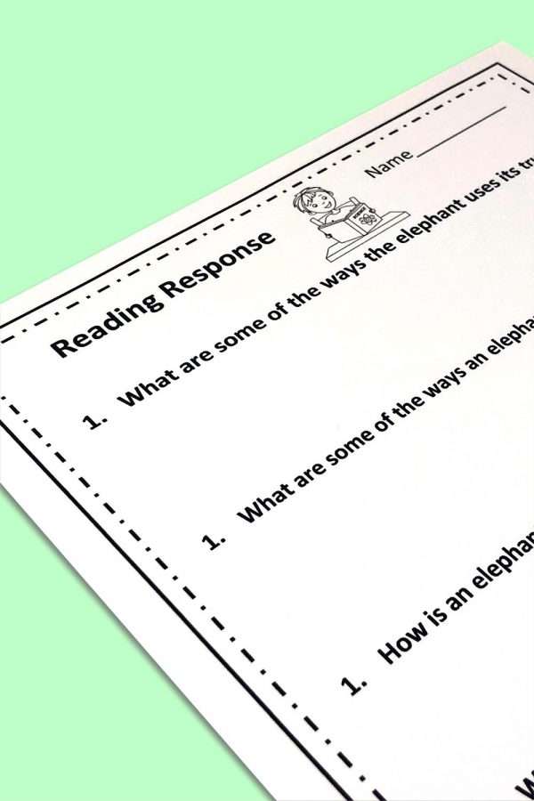 Reading Comprehension Unit on Elephants