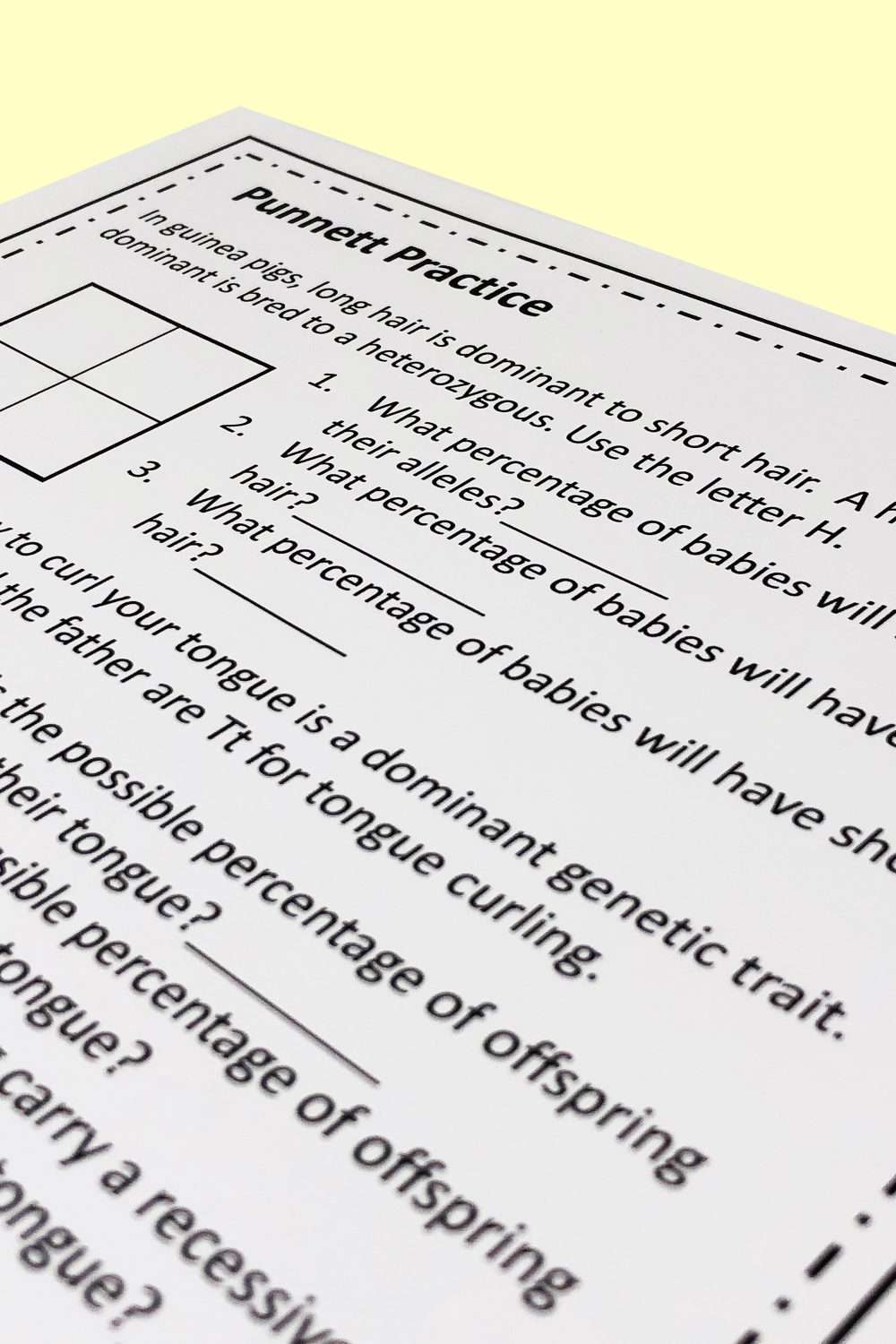 Heredity and Punnett Squares Activities for Middle School Science