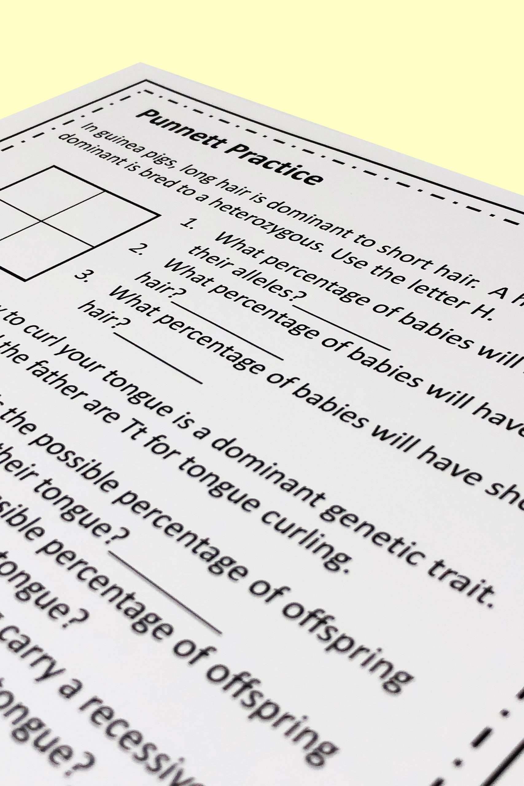 Heredity and Punnett Squares Activities for Middle School Science