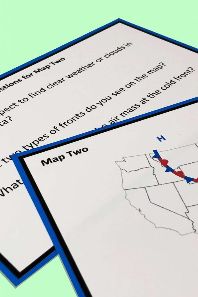 Weather Maps Science Task Cards