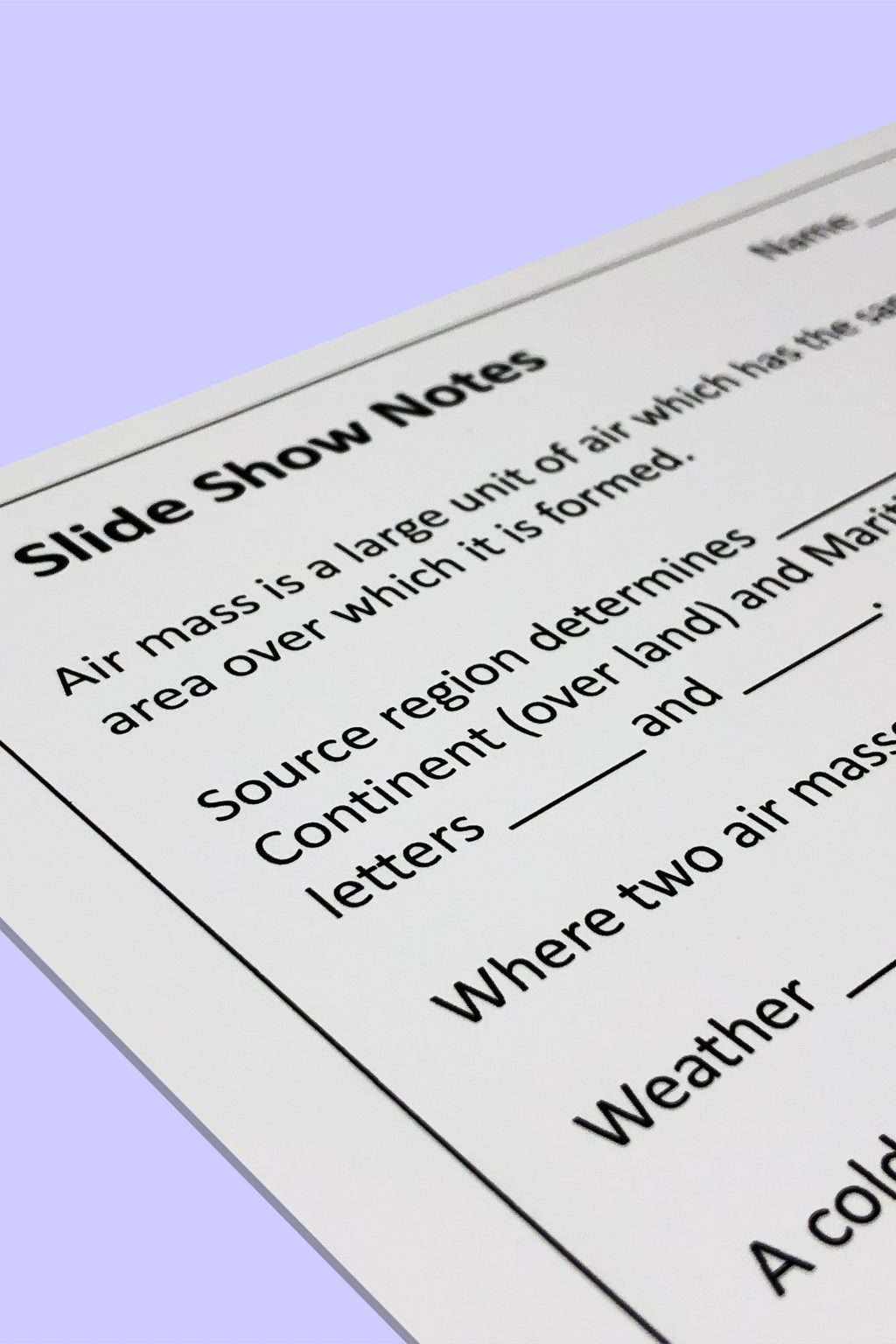 Weather Maps Science Task Cards