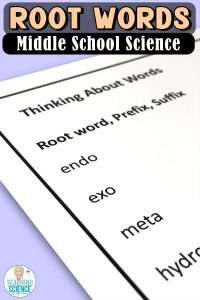 Science Root Words, Prefixes, and Suffixes
