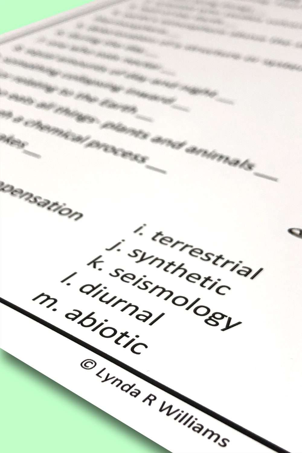 Science Root Words, Prefixes, and Suffixes