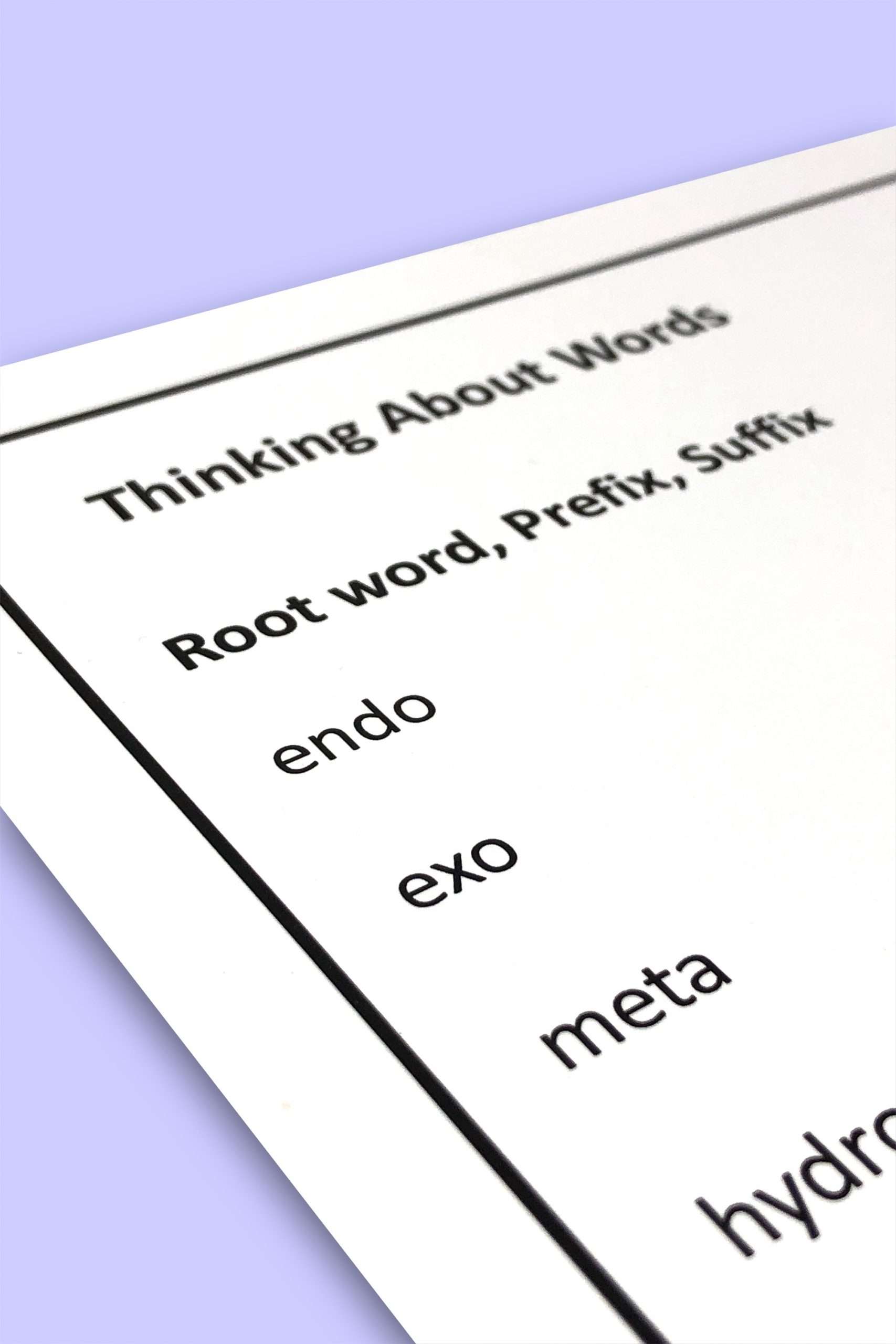 Science Root Words, Prefixes, and Suffixes