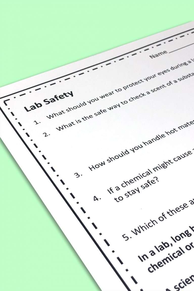 Science Lab Safety for Upper Elementary and Middle School Science