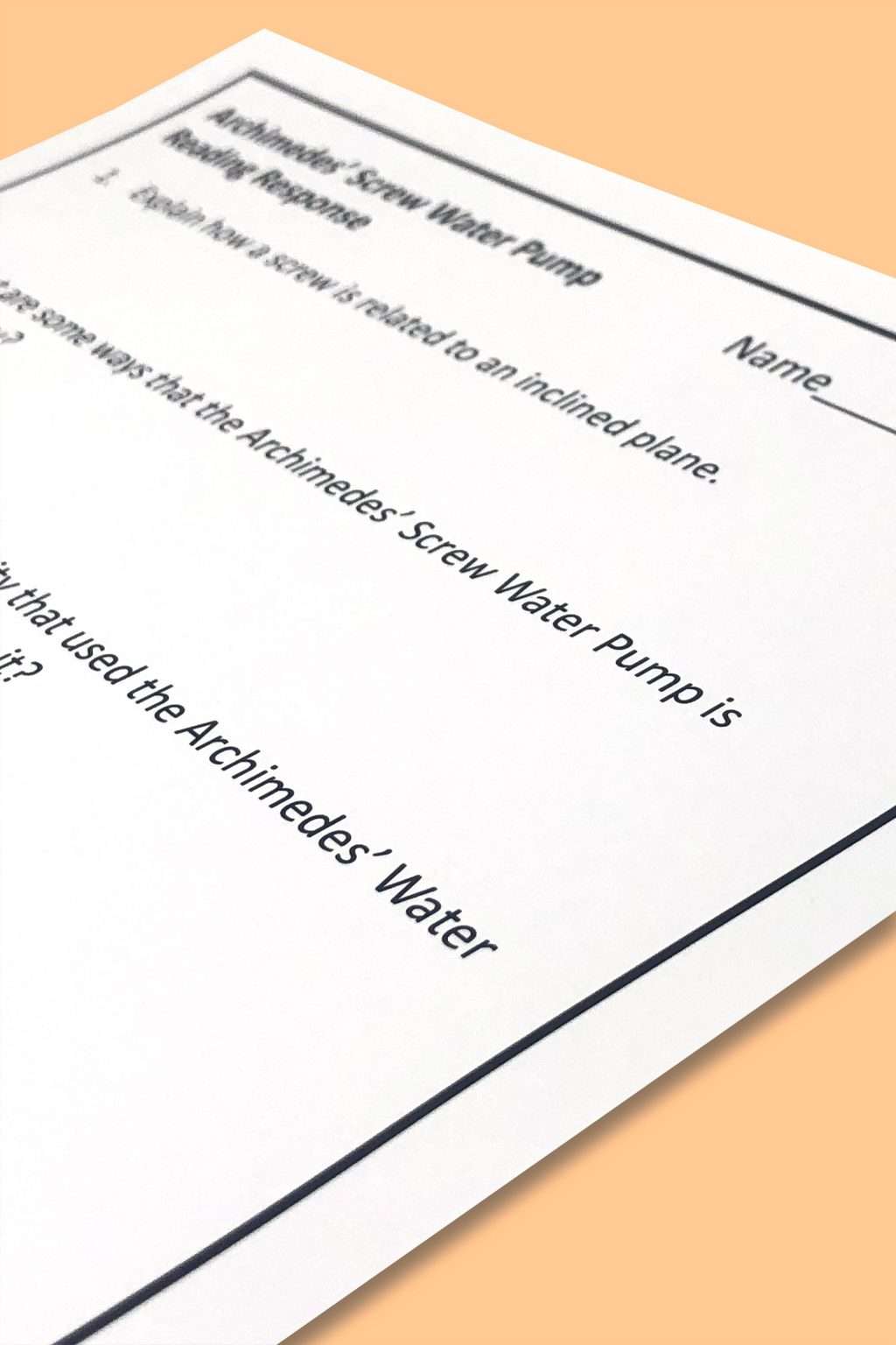 Archimedes' Water Pump STEM Challenge