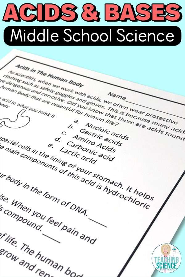 Acids and Bases Unit for Middle School Science