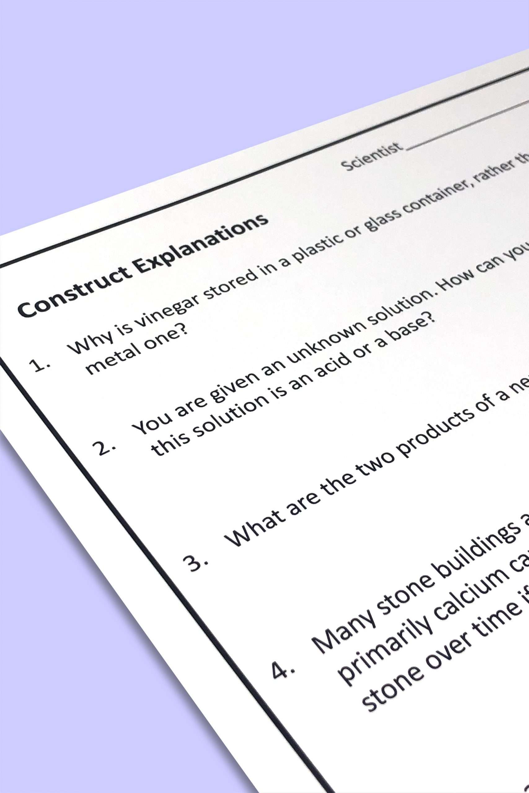 Acids and Bases Unit for Middle School Science