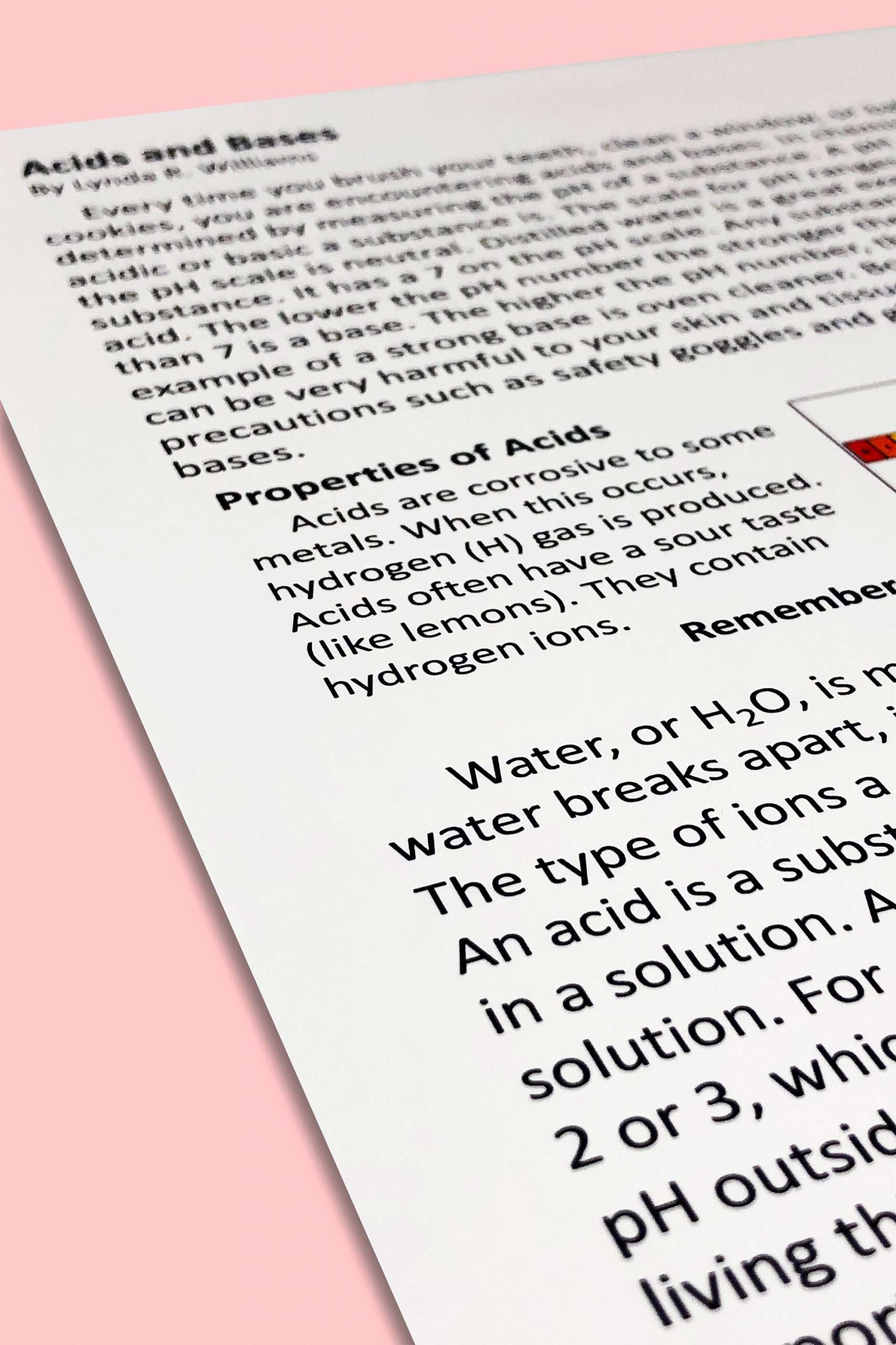 Acids and Bases Unit for Middle School Science