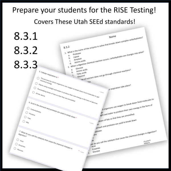 Utah SEEd 8.3 Assessments - Science Quizzes - Utah RISE Test Prep ...