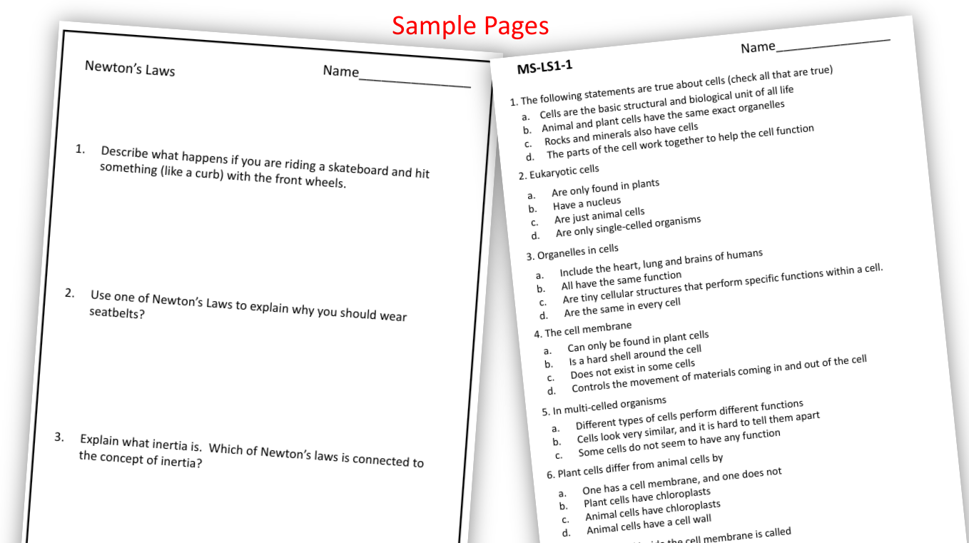 Indiana Seventh Grade Assessments-Science Quizzes-Test Prep