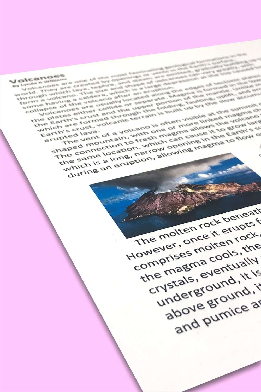 Volcanoes Informational Text Unit