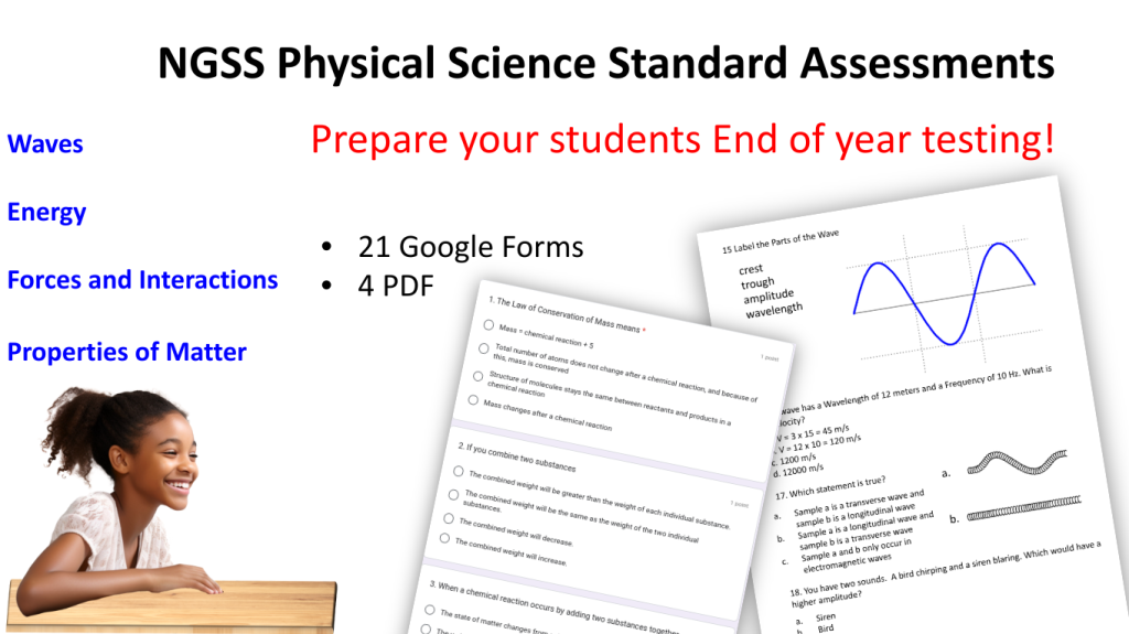 NGSS Physical Science Assessments Science Quizzes