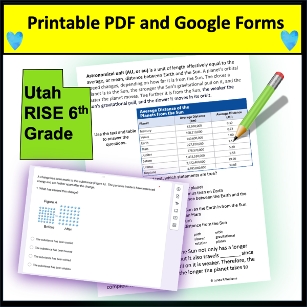 Utah RISE 6th Grade Practice test Level Two Utah SEEd