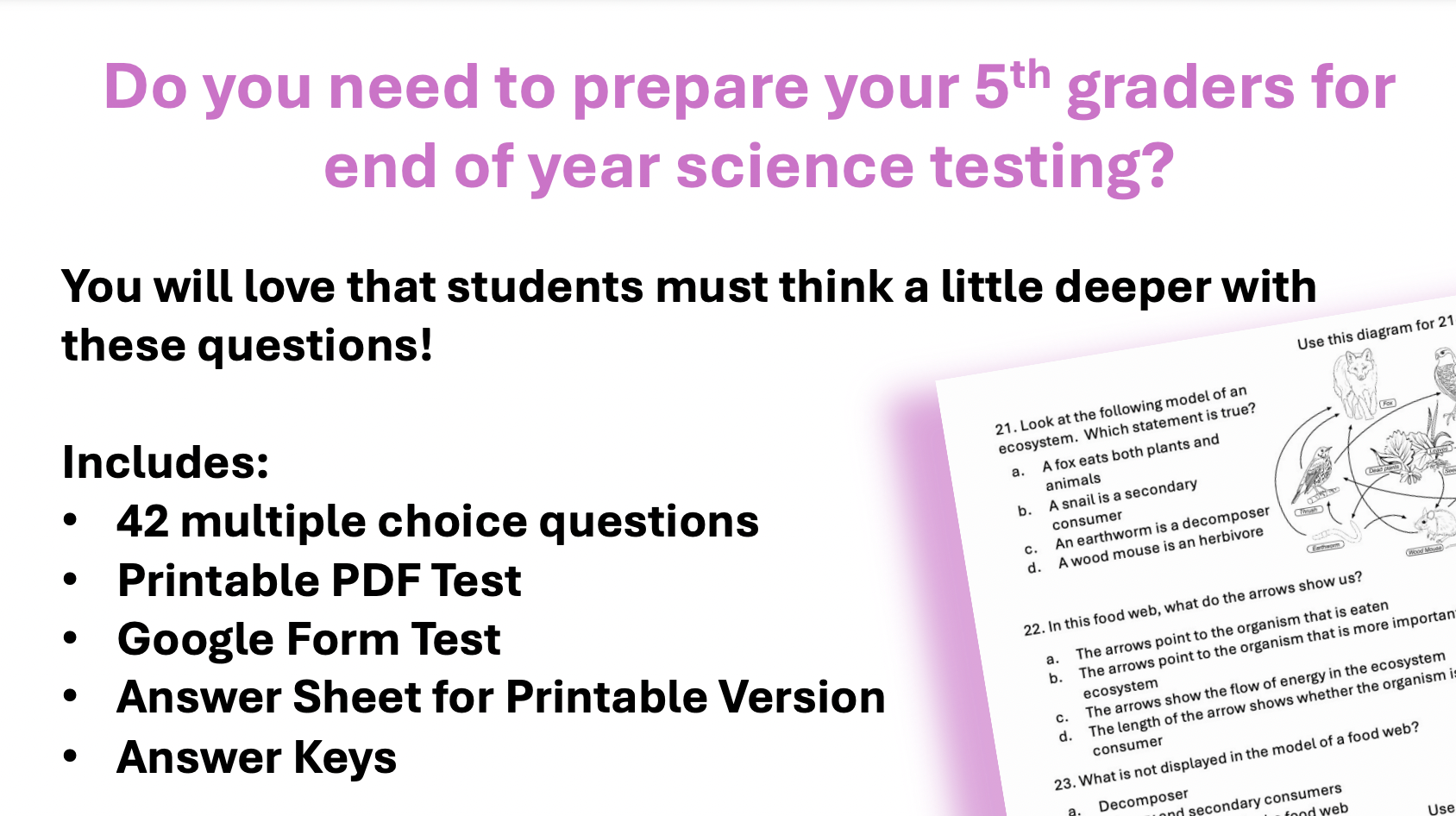 5th Grade Science Test Prep and Science Practice Test