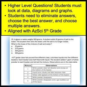 AzSci Practice Test for Arizona 5th Grade Science Test Prep and Science ...