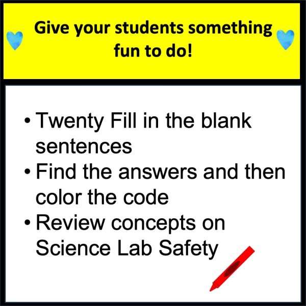 Lab Safety Color By Number Review and Practice Worksheet