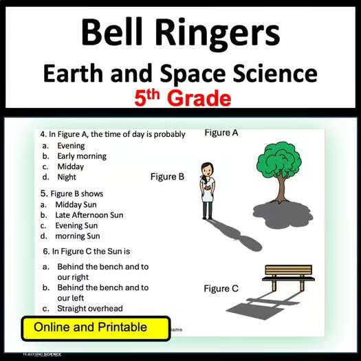 Science Bell Ringers for 5th Grade Sunlight and Shadows
