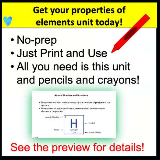 The Period Table of Elements and Properties of Elements