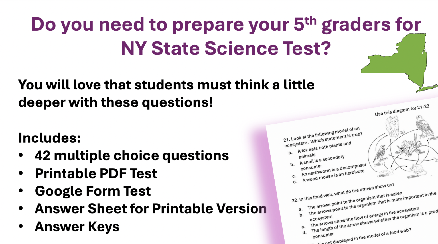 New York State Science Test Practice for 5th Grade Science