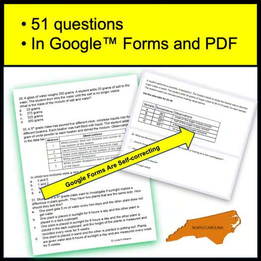 EOG Science Test Practice North Carolina 5th Grade Science Test Prep ...